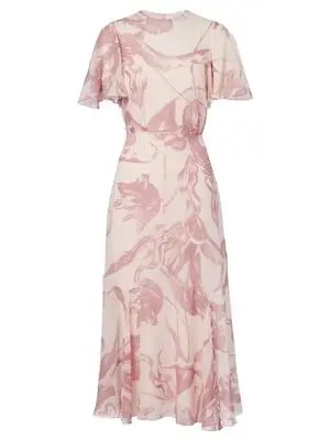 Erdem Printed Silk Midi Dress - Pink