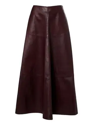 Altuzarra Varda Maxi Leather Skirt - Burgundy