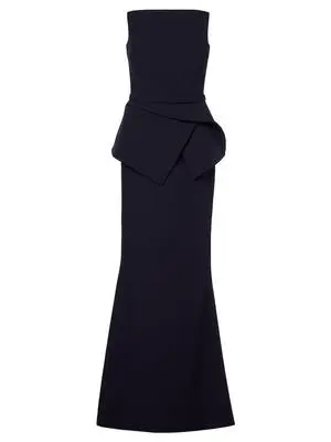 Safiyaa Carter Crêpe Bustier Gown - Blue