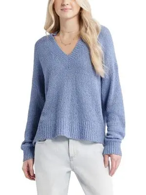 Bp. Oversized V-neck Sweater - Blue Troposphere