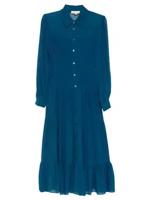 Michael Kors Smocked Shirt Dress - Blue