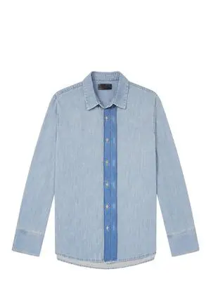 424 Hoorsenbuhs Two-tone Denim Shirt - Blue