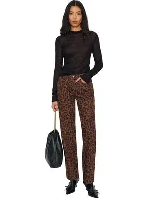 REFORMATION Charlee Low Rise Straight Leg Jeans - Brown