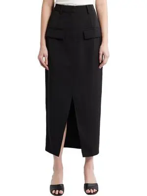 Oddmuse Tailored Midi Trouser Skirt - Black