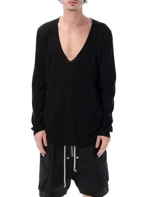 Rick Owens Oversized V-neck Pullover - Black