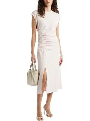 Nordstrom Side Ruched Knit Midi Dress - Pink Wisp