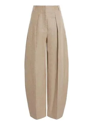 Jacquemus The Ovalo Cotton Trousers Neutral