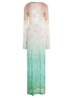 Missoni Embroidered Metallic-knit Maxi Cover-up Dress - Multi