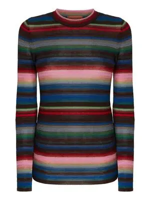 Missoni Crewneck Striped Knit Sweater - Pink