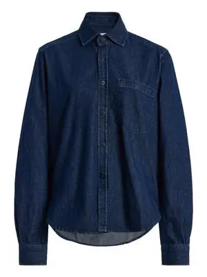 WITH NOTHING UNDERNEATH Exclusive Classic Denim Shirt - Blue