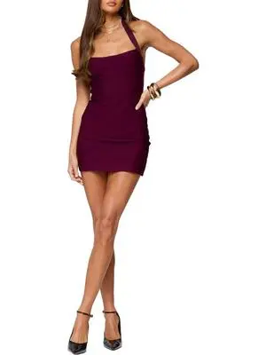 EDIKTED Bandage Halter Mini Dress - Purple