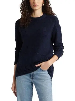 Nordstrom Texture Crewneck Sweater - Navy Night