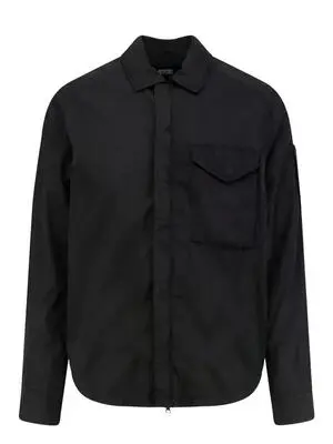 C.P. COMPANY Long-sleeve Patch-pocket Shirt - Black