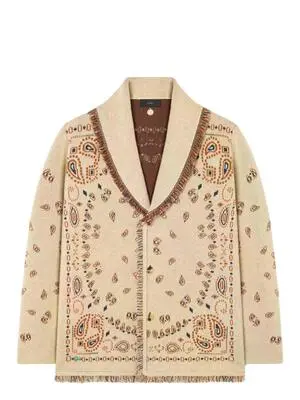 Alanui Jacquard Knit Cardigan - Neutrals