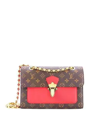 LOUIS VUITTON Victoire Handbag Monogram Canvas And Leather Shoulder Bag - Brown