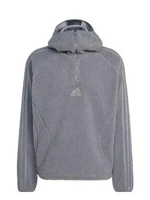 Adidas Teamgeist Fleece 1/4 Zip Hoodie - Grey Strata
