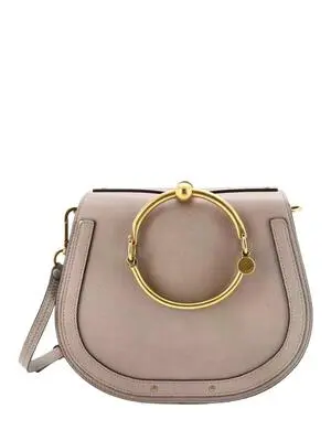 Chloé Nile Leather Medium Crossbody Bag - Grey