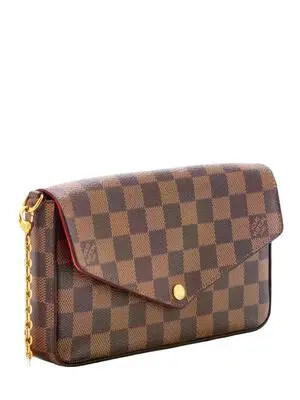 LOUIS VUITTON Felicie Pochette Damier - Brown