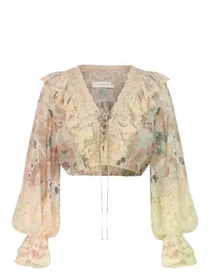 Zimmermann Rebellion Ruffled Blouse - Neutrals