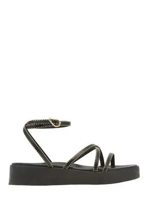 ANCIENT GREEK SANDALS Astriti Stitch Sandals - Black / Platinum