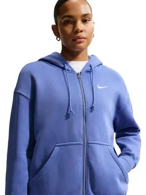 Nike Sportswear Phoenix Fleece Oversized Full-zip Hoodie - Blue