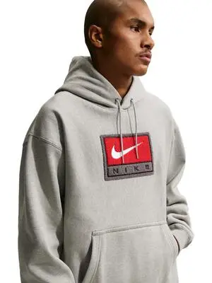 Nike Solo Swoosh Fleece Pullover Hoodie - Grey