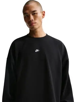 Nike Sportswear Club Oversized French Terry Crew-neck Sweatshirt - Black