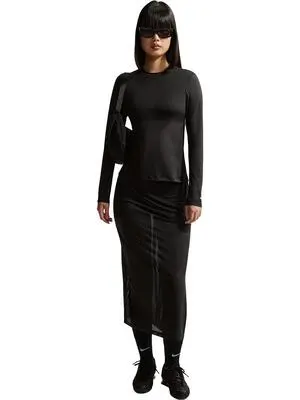 Nike Sportswear Slim Sheer Midi Skirt - Black