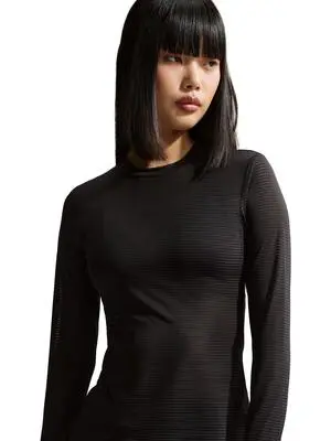 Nike Sportswear Tight Long-sleeve Sheer Top - Black