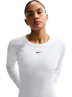 Nike Sportswear Tight Long-sleeve Ribbed T-shirt - White