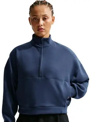 Nike 24.7 Impossiblysoft Dri-fit Oversized 1/2-zip Top - Blue