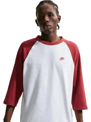 Nike Sportswear Club 3/4-sleeve Raglan Top - Red