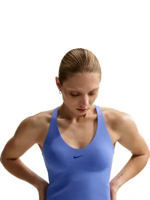 Nike Universa Medium-support Padded Sports Bra Tank Top - Blue