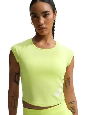 Nike Tempo Swoosh Dri-fit Cap-sleeve Running Top - Yellow