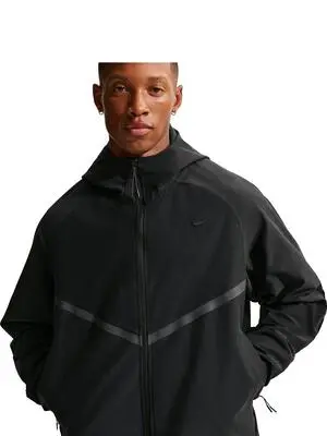 Nike Tech Shori Knit Full-zip Windrunner Jacket - Black