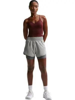 Nike One Dri-fit High-waisted 3" 2-in-1 Shorts - Grey