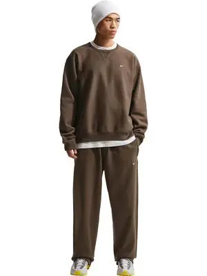Nike Solo Swoosh Fleece Open-hem Pants - Brown