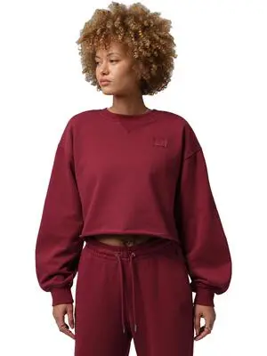 JORDAN Flight Fleece Mod-crop Crew-neck Sweatshirt - Red