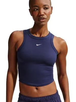 Nike Fitted Dri-fit Cropped Tank Top - Blue