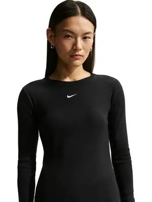 Nike Sportswear Tight Long-sleeve Ribbed T-shirt - Black