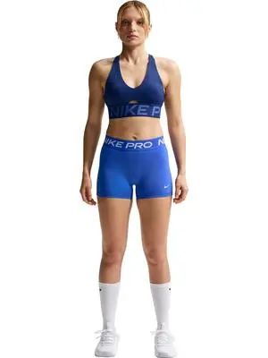Nike Pro Mid-rise 3" Biker Shorts - Blue