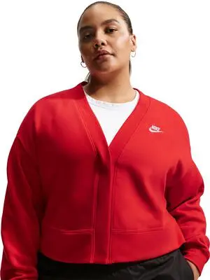 Nike Sportswear Club Fleece Loose Cardigan - Red
