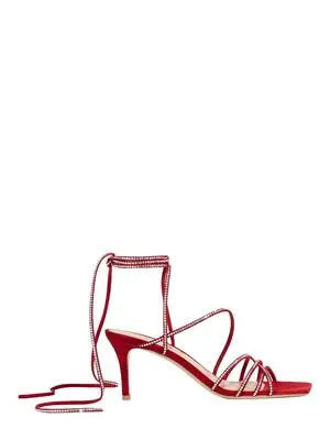 GIANVITO ROSSI 75 Crystal-embellished Suede Sandals - Crimson