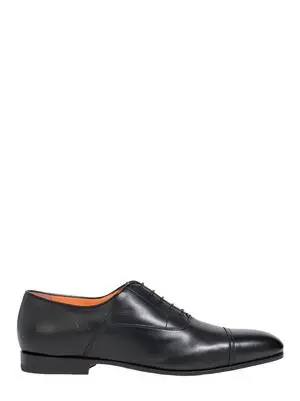 Santoni Leather Oxford Shoes - Black