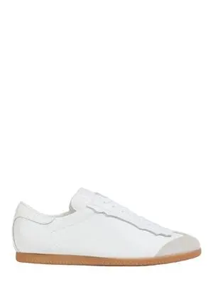MAISON MARGIELA Leather Sneakers With Suede Trim White