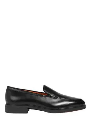 Santoni Leather Loafers - Black