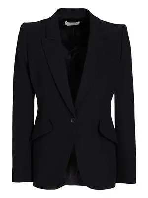 Alexander McQueen Crepe Blazer - Black