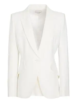 Alexander McQueen Crepe Blazer - White