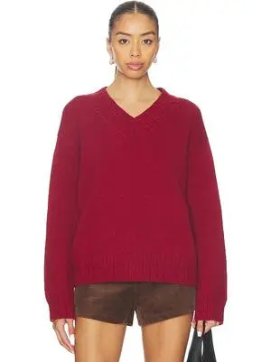 LOVERS AND FRIENDS Haisley V Neck Sweater - Red