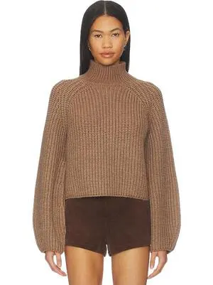 LOVERS AND FRIENDS Martinea Funnel Neck Sweater - Heather Brown